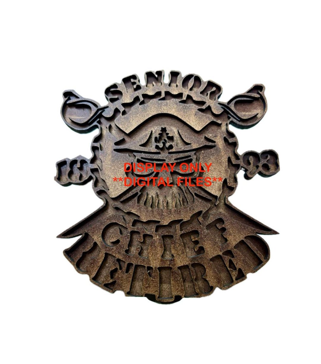 Navy E8 Senior Chief Skull Cutlass 1893 Retired, 2-layer (mandala), USN ...