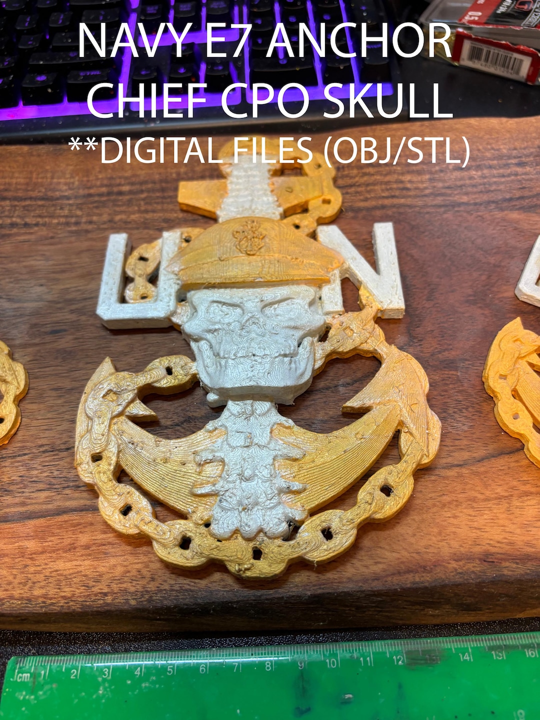 Navy E7 Anchor Chief CPO Skull, USN, 3d Models ** Digital Files (stl ...