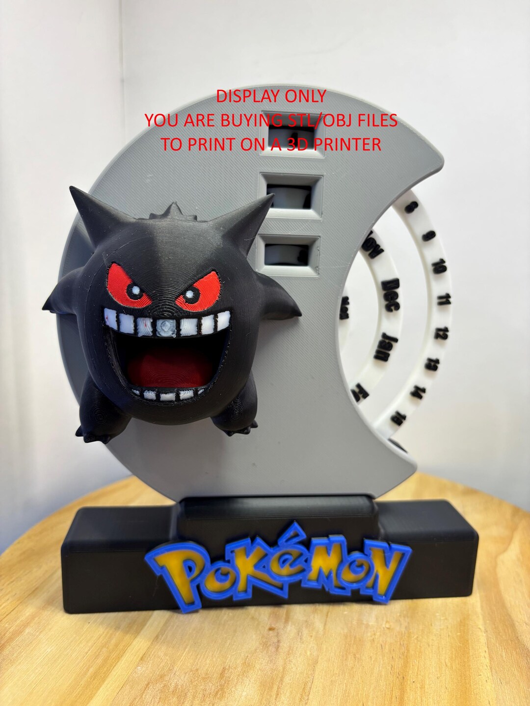 Pokemon Gengar - Perpetual Calendar Stand 3D Print **digital Files OBJ ...