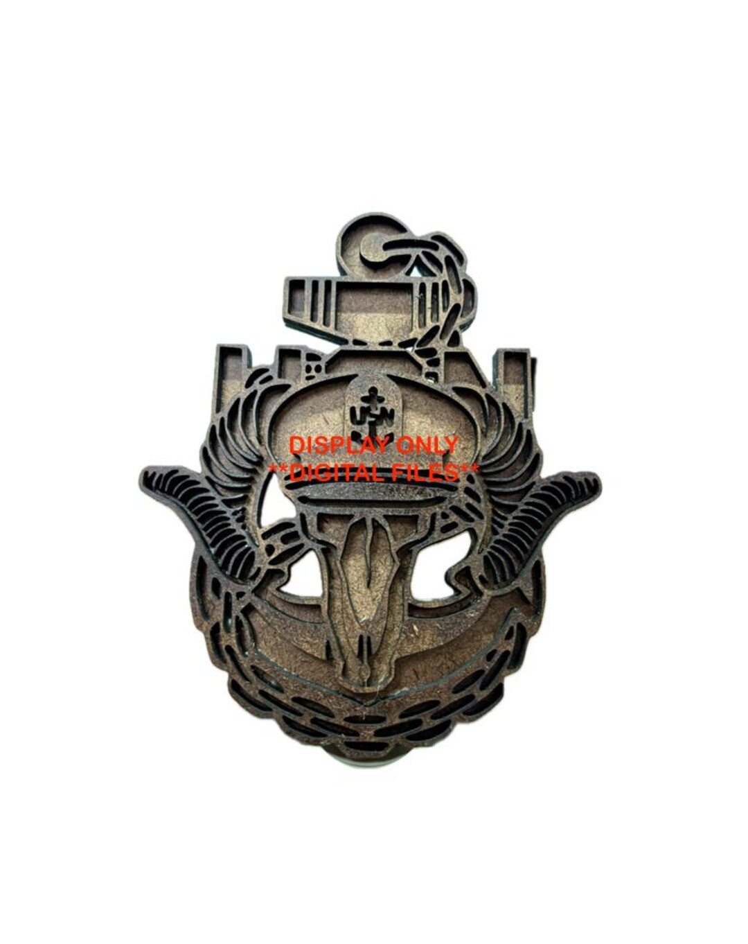 Navy E7 Goat Skull Chief Anchor V1, 2-layer (mandala), USN, Svg Ai DXF ...