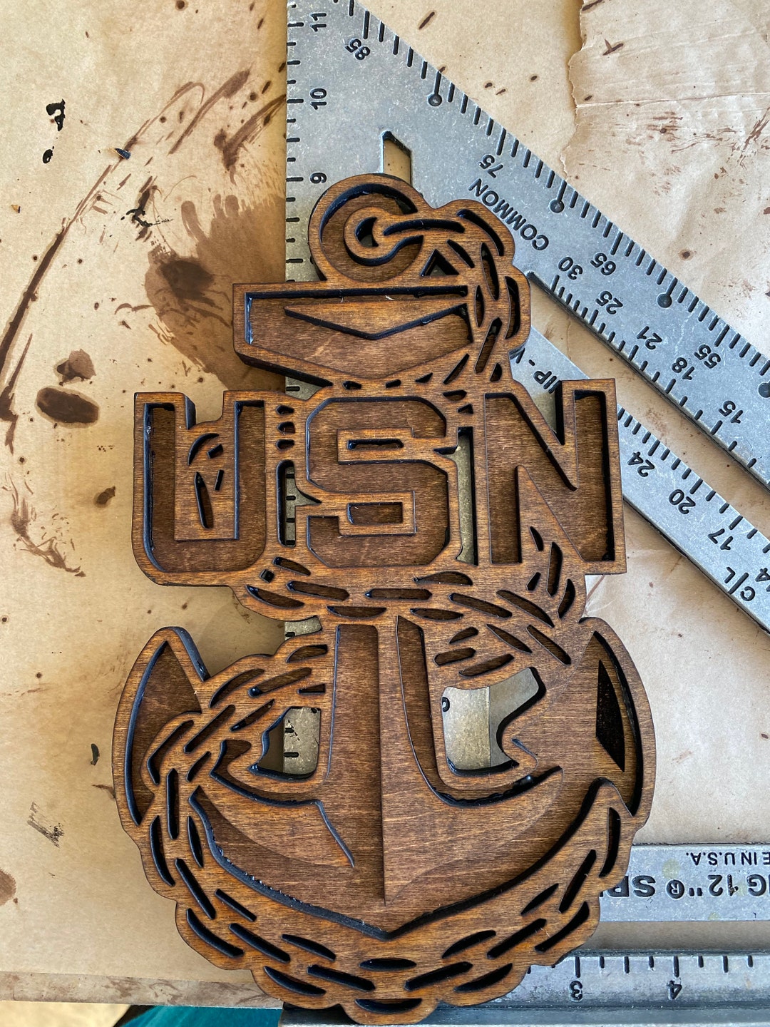 Navy Chief E7 Anchor, 2-layer, USN, Svg Ai DXF Png — Glowforge ...