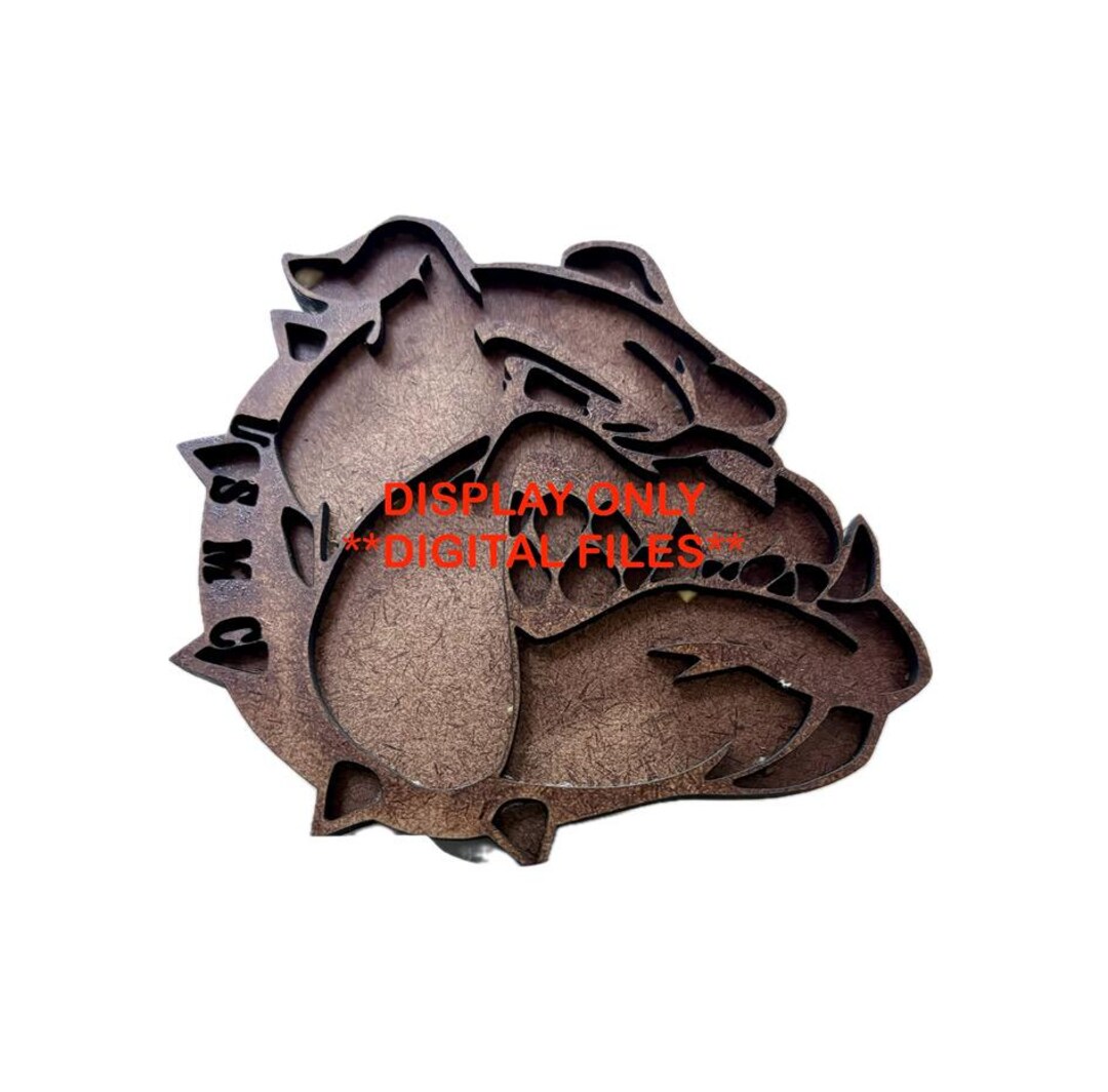 USMC Bull Dog V2, 2-layer (mandala), USN, Svg Ai DXF Png — Glowforge ...