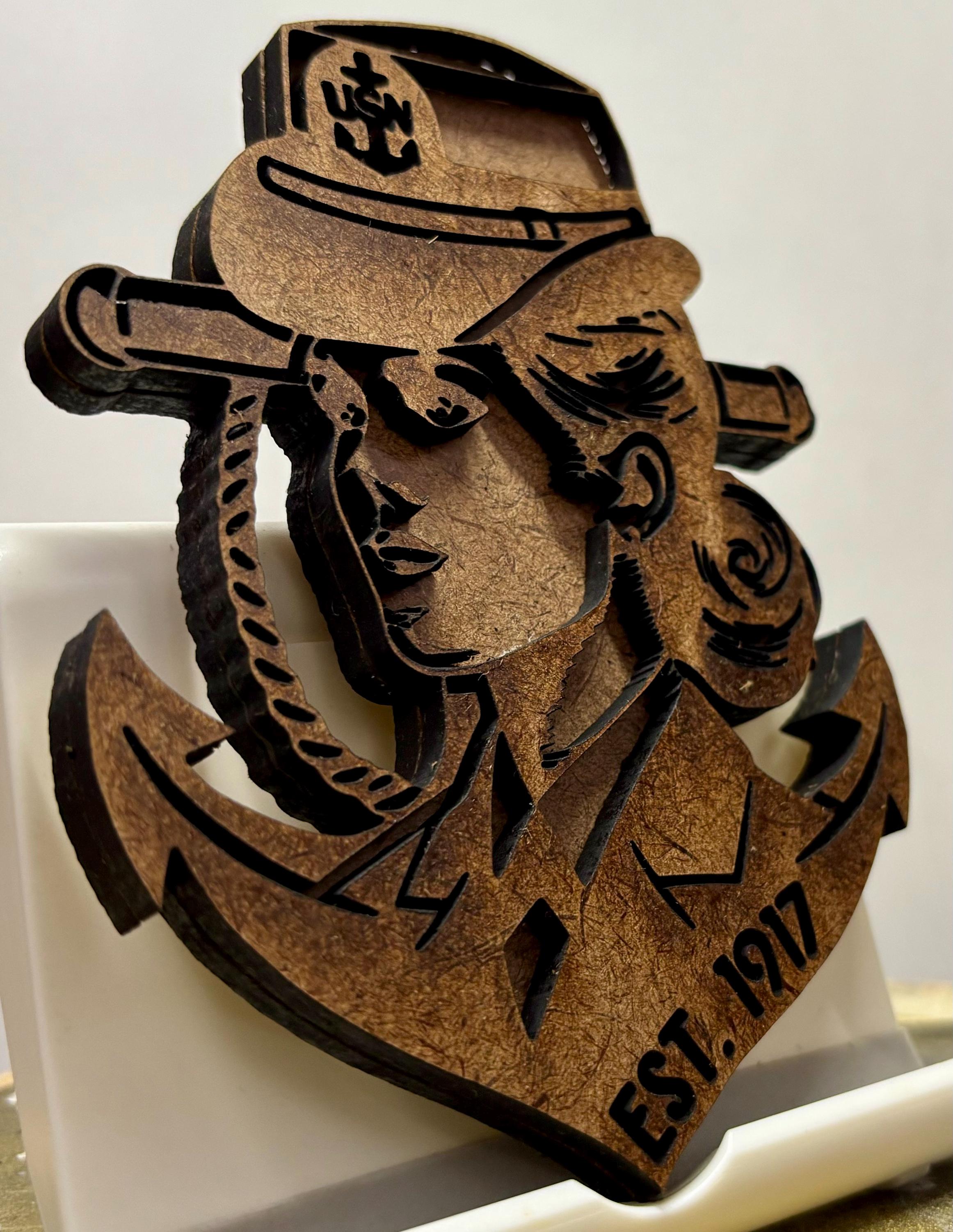 Navy Female Chief 1917, 2-layer (mandala), USN, Svg Ai DXF Png ...