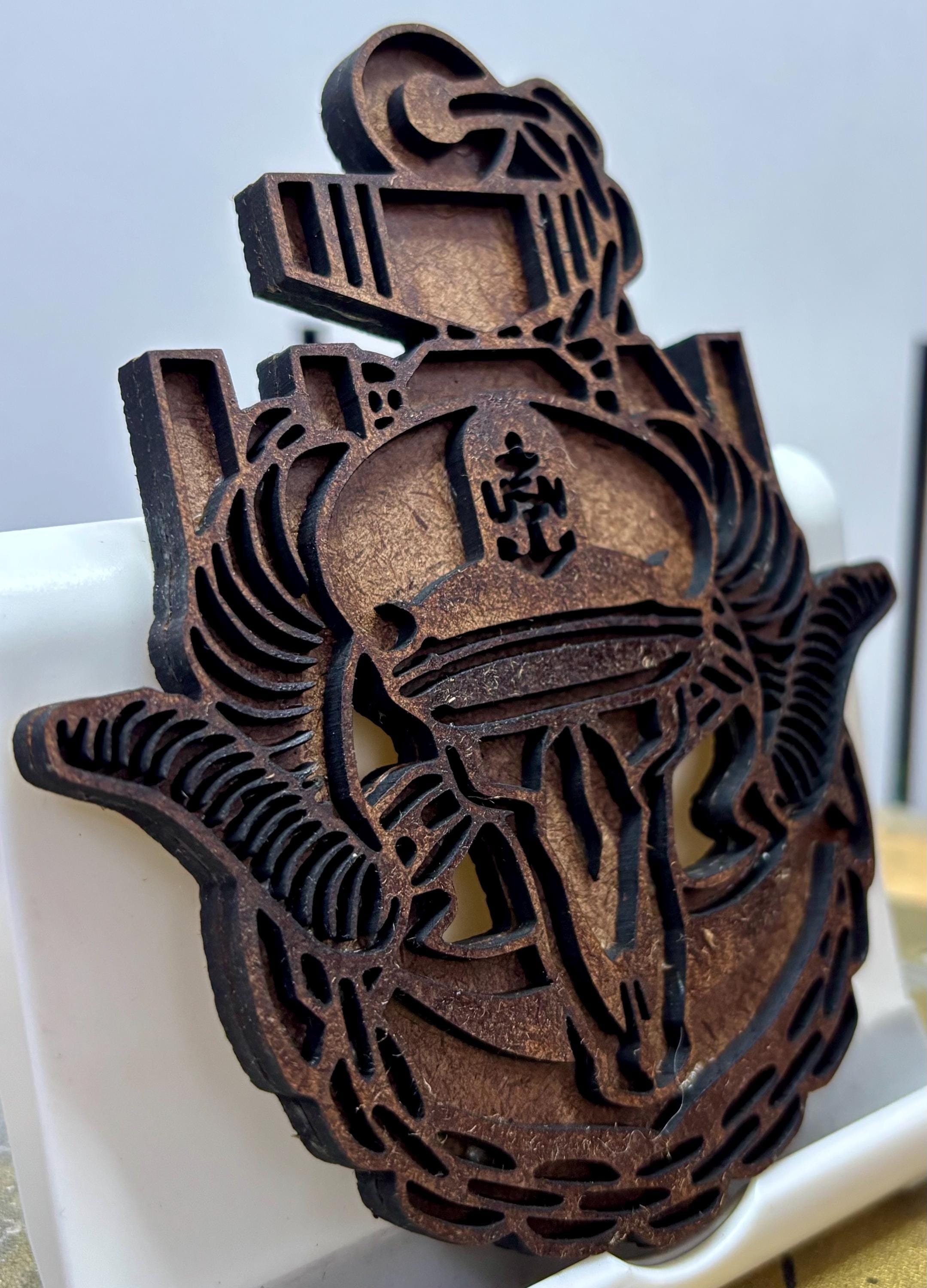 Navy E7 Goat Skull Chief Anchor V1, 2-layer (mandala), USN, Svg Ai DXF ...