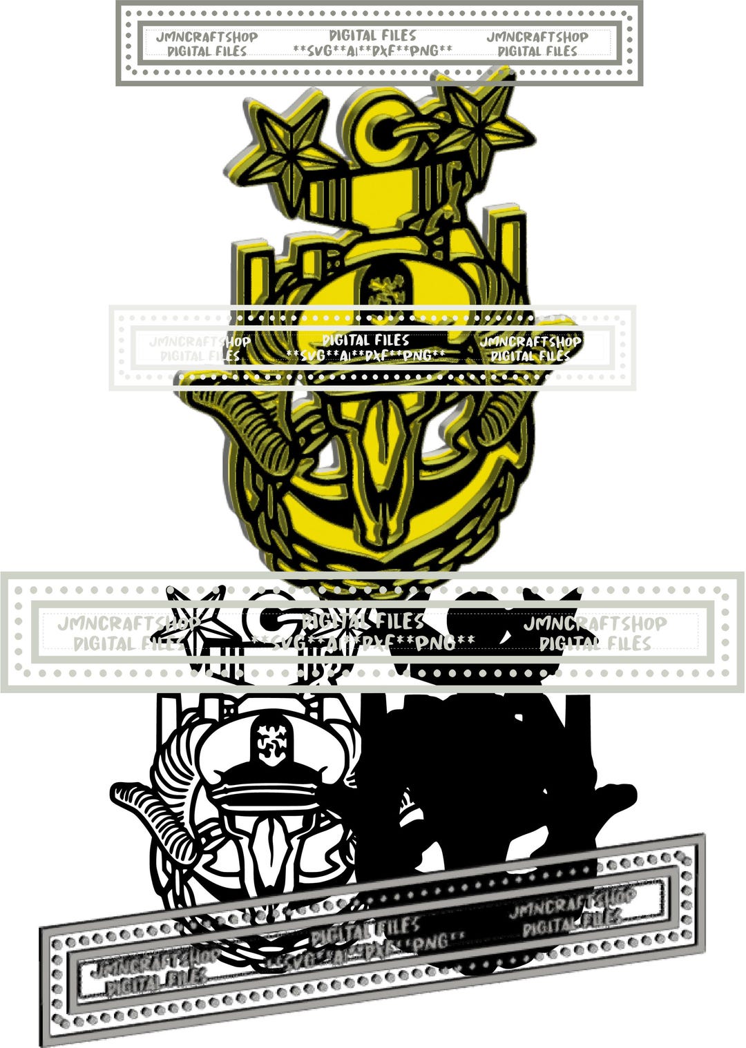 Navy E9 Goat Skull Master Chief Anchor V1, 2-layer (mandala), USN, Svg ...
