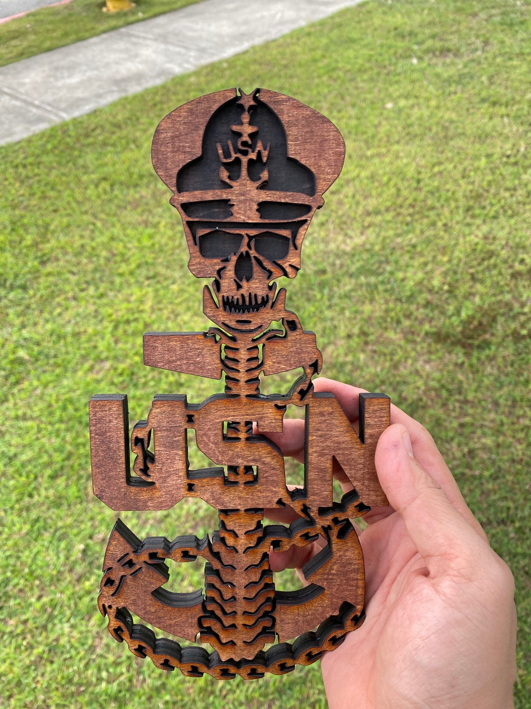 Navy E8/senior Chief Skull Anchor Backbone, 2-layer (mandala), USN, Svg ...