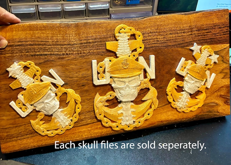 Navy E8 Anchor Senior Chief SCPO Skull, USN, 3d Models ** Digital Files ...