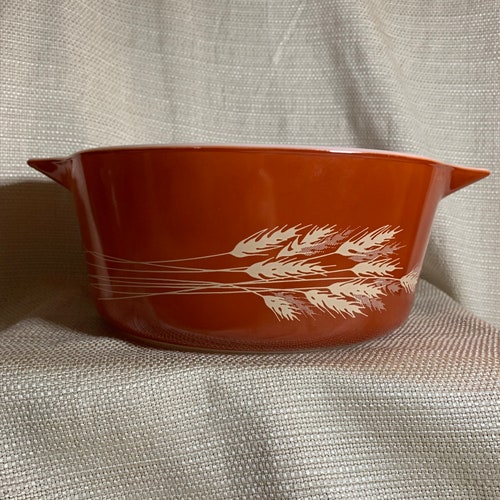 Vintage PYREX 473-B Autumn Harvest Wheat Casserole Dish - Etsy