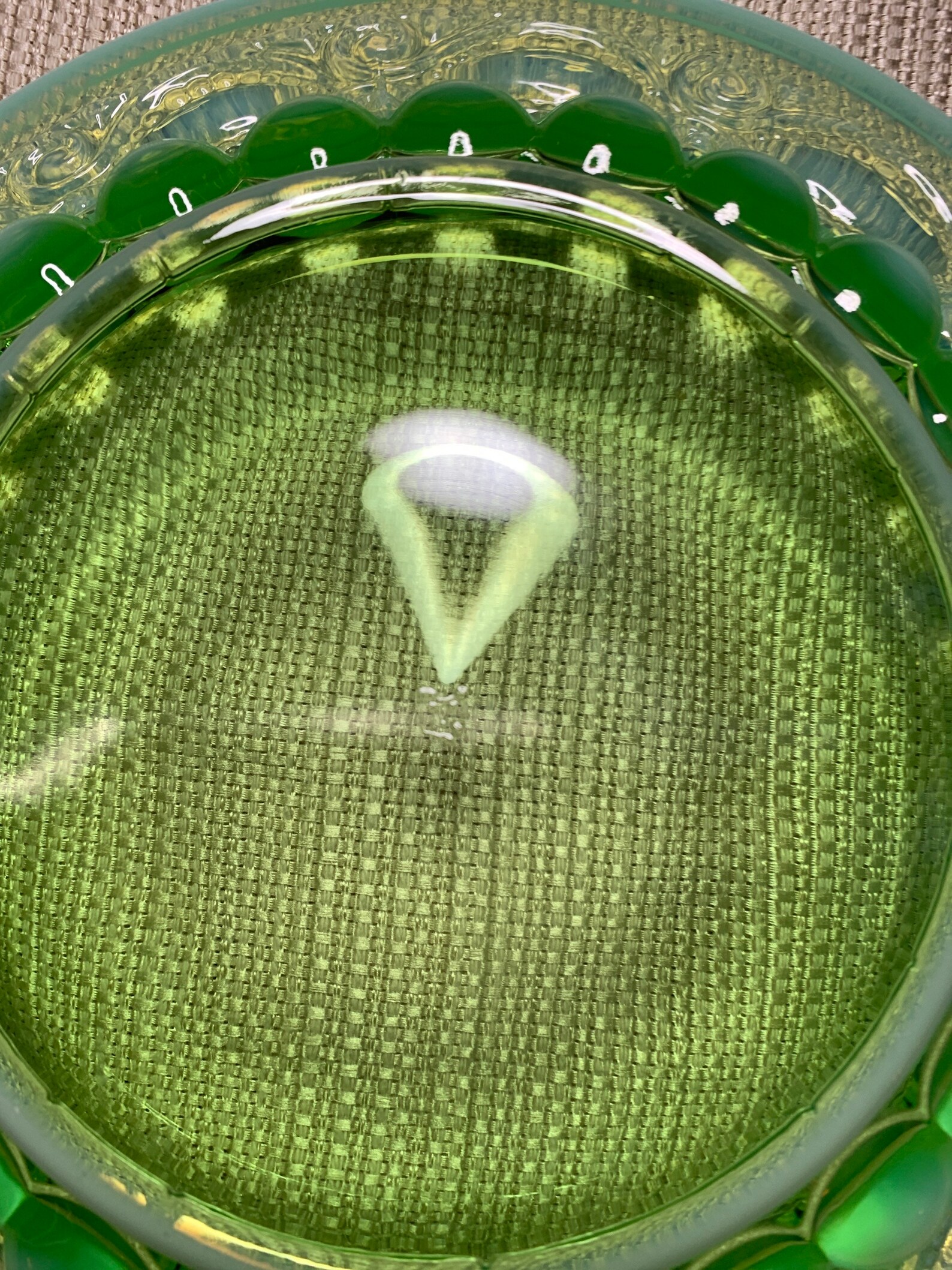 Mosser Eye Winker Vaseline Opalescent Glass Butter Dish. - Etsy