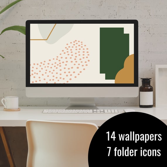 DESKTOP WALLPAPER With Folder Icons Computer Screen | Etsy