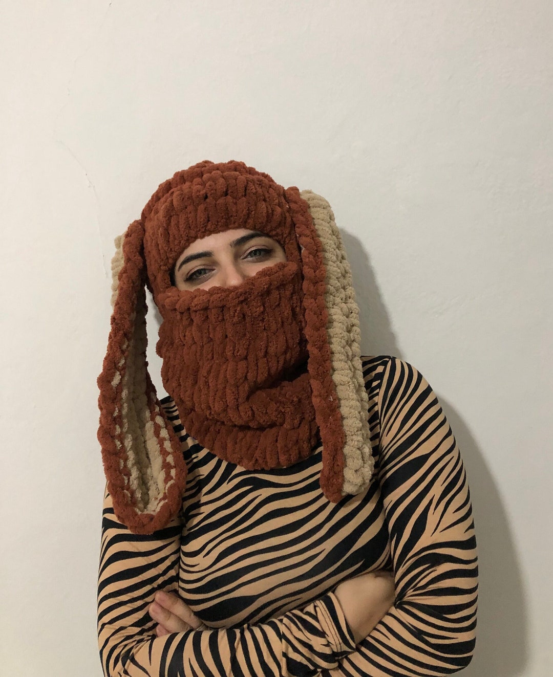 Bunny Balaclava Mask Knitted Balaclava Unisex Animal - Etsy