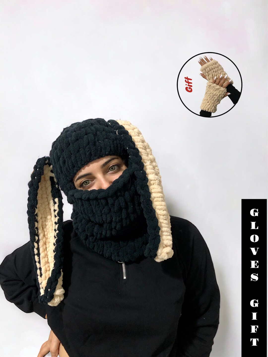 Knitted Balaclava Bunny Balaclava Mask Unisex Animal - Etsy
