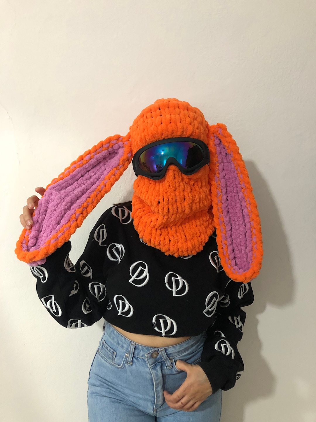Bunny Balaclava Mask Knitted Balaclava Unisex Animal - Etsy