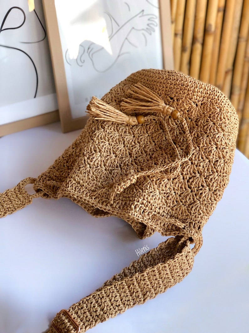 Luxury Crossbody Bag Handmade Crochet Paper Yarn Bucket Bag - Etsy