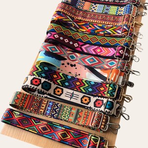 Patterned Strap for Bags, Colorful Jacquard Wide Shoulder Strap ...