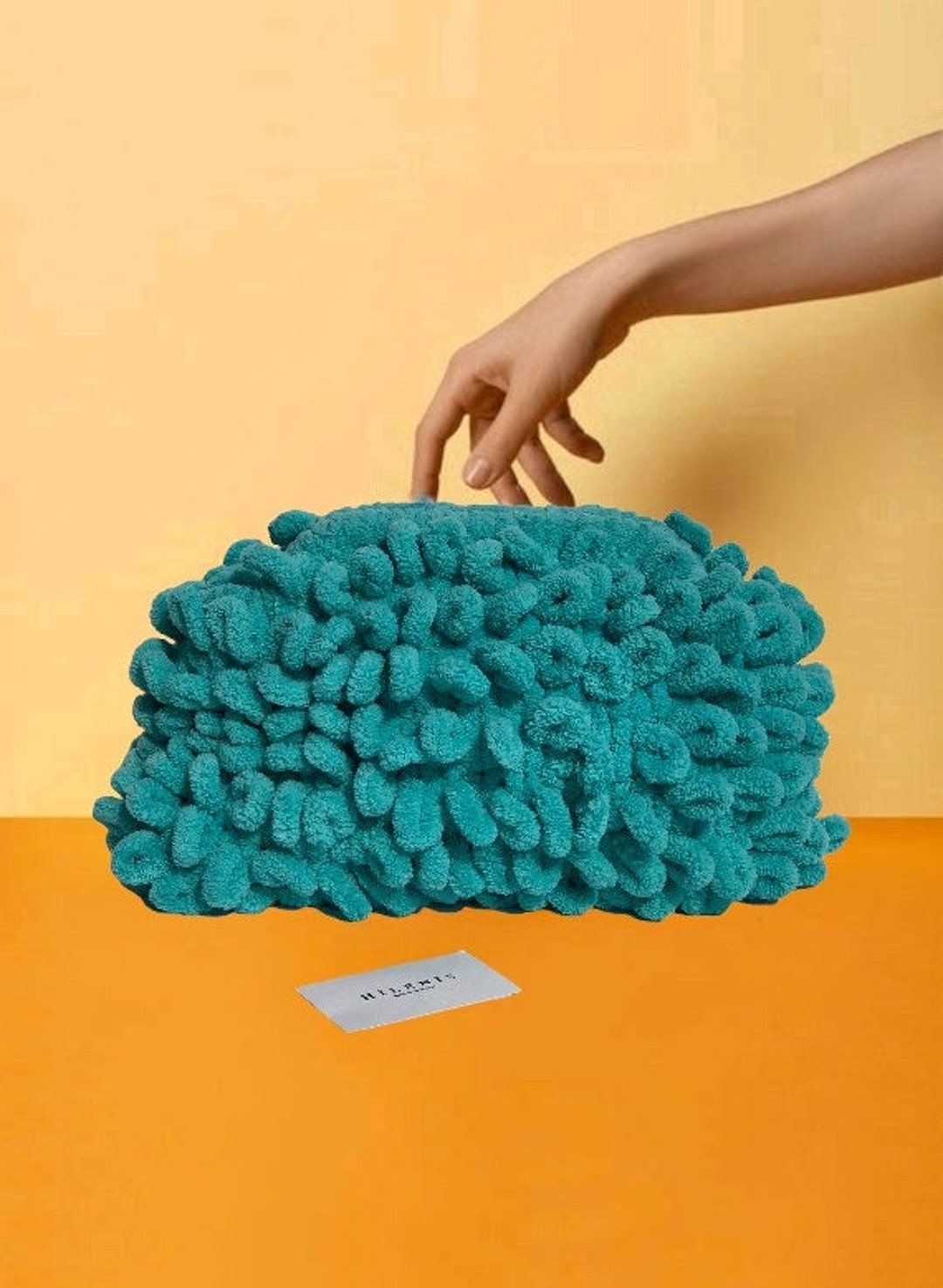 Winter Blue Puffy Clutch Handbag for Women, Pouch Clutch Purse With ...