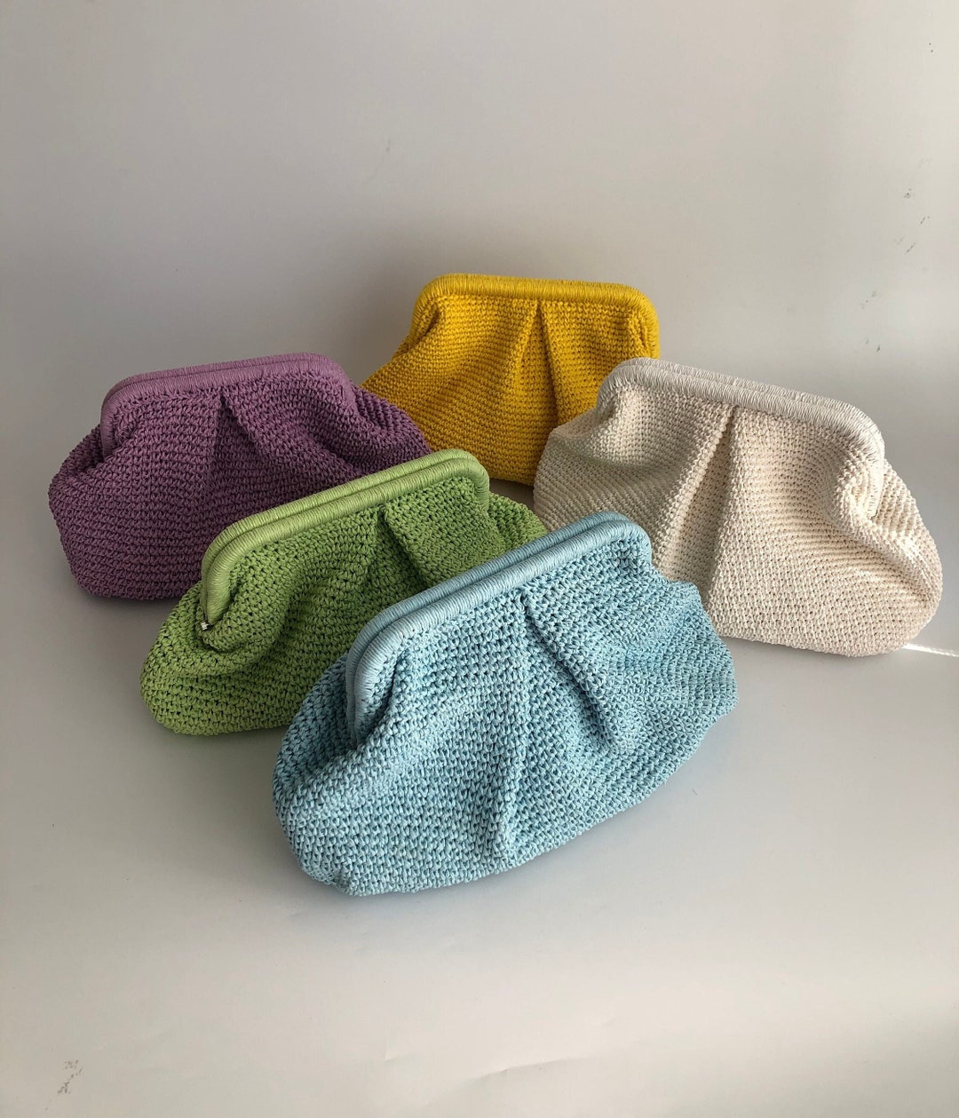 Modern Natural Wicker Clutch Bag, Summer Wedding Raffia Handbag ...