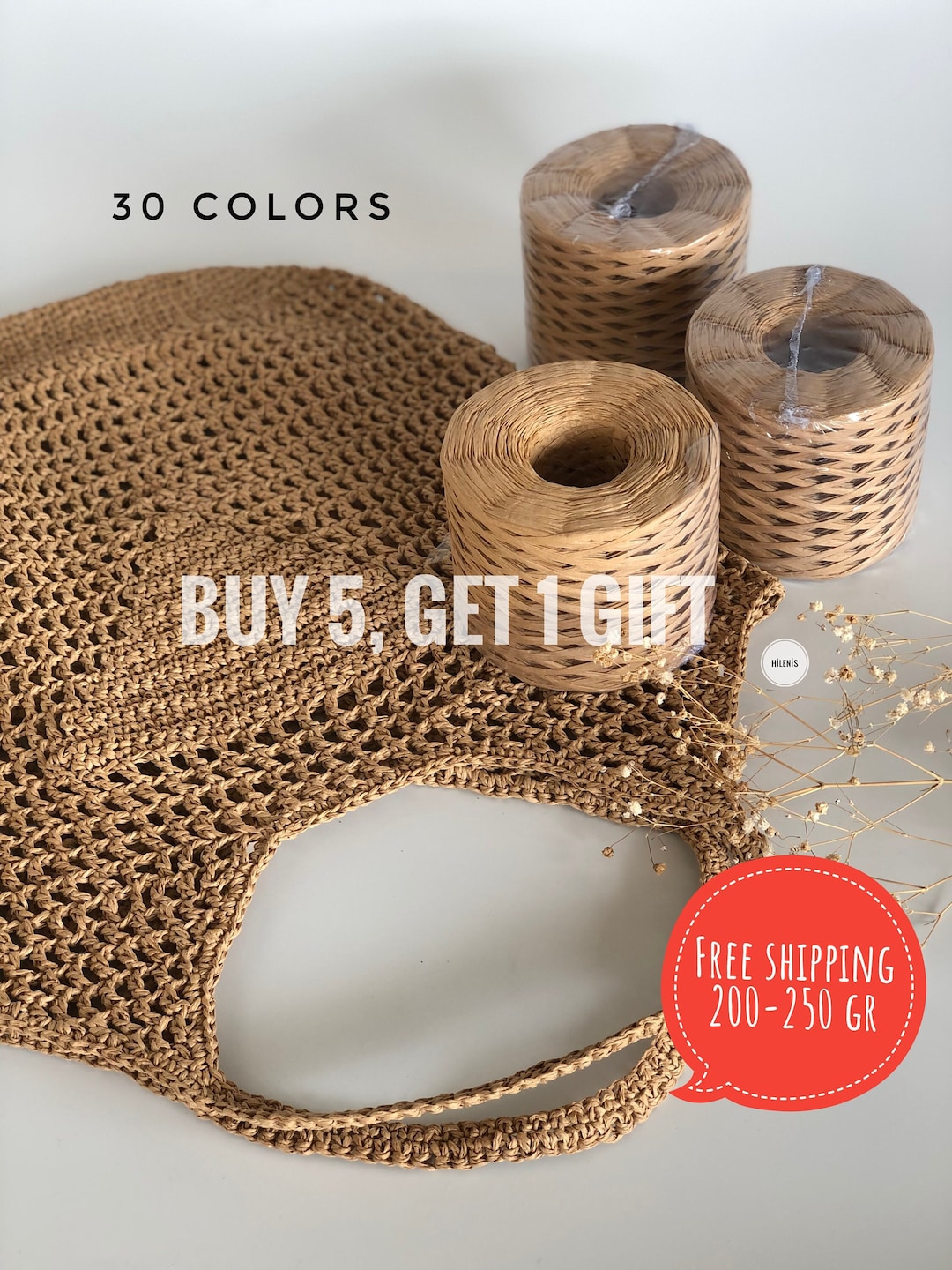 Premium Raffia, 30 Colors, Raffia Yarn, Paper Yarn, Washable, Raffia ...