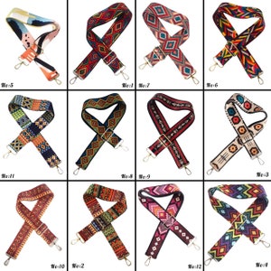 Patterned Strap for Bags, Colorful Jacquard Wide Shoulder Strap ...
