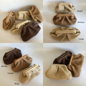 Small Raffia Beige Clutch Bag for Women Straw Knitted Raffia - Etsy