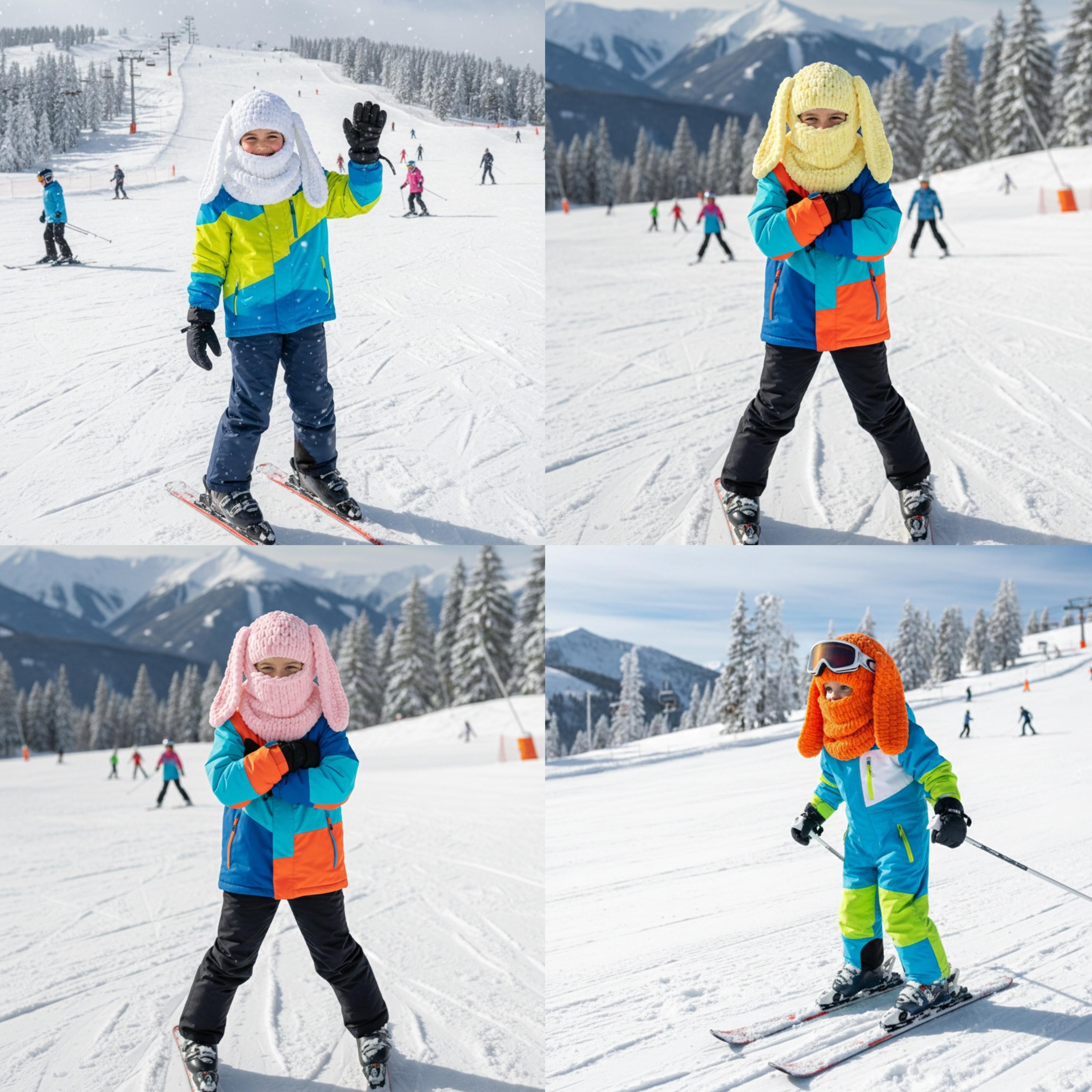 Balaclava for Helmet, Kids Animal Ski Mask, Knitted Children Cartoon ...