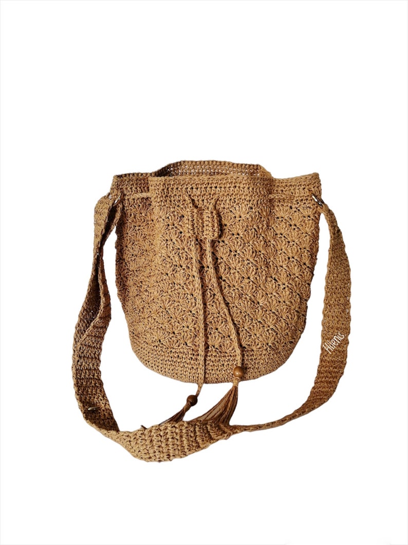 Luxury Crossbody Bag Handmade Crochet Paper Yarn Bucket Bag - Etsy