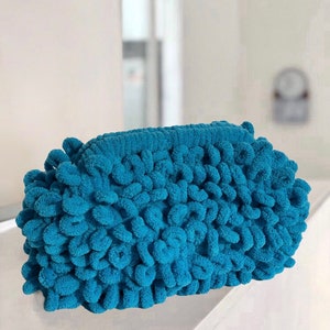 Crochet Fluffy Bag Puffy Pouch Clutch Evening Crochet Pouch - Etsy