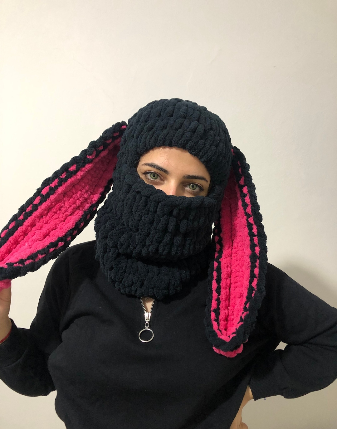 Bunny Balaclava Mask Knitted Balaclava Unisex Animal - Etsy