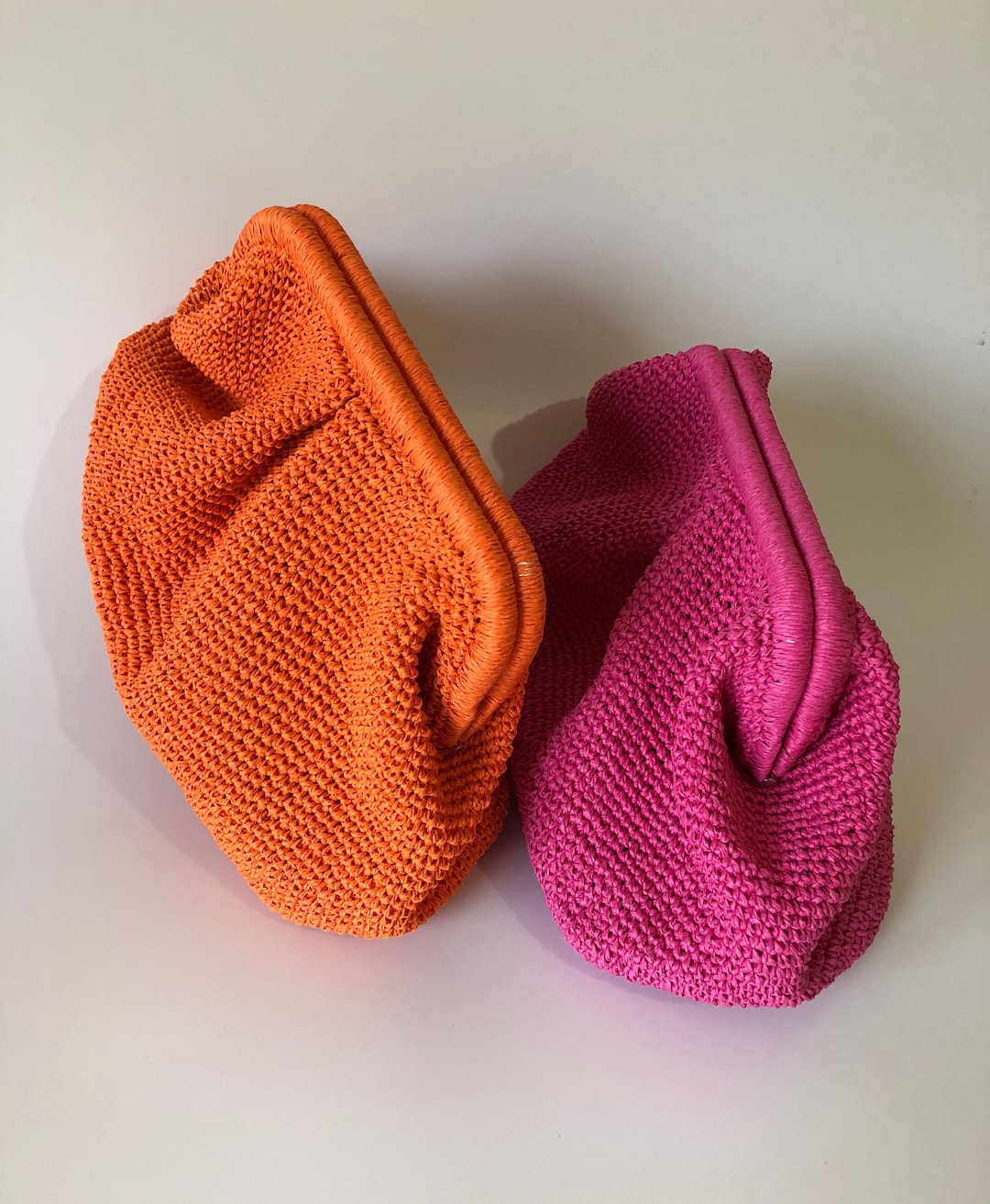 Small Raffia Clutch Bag for Women, Straw Knitted Raffia Pouch Bag ...