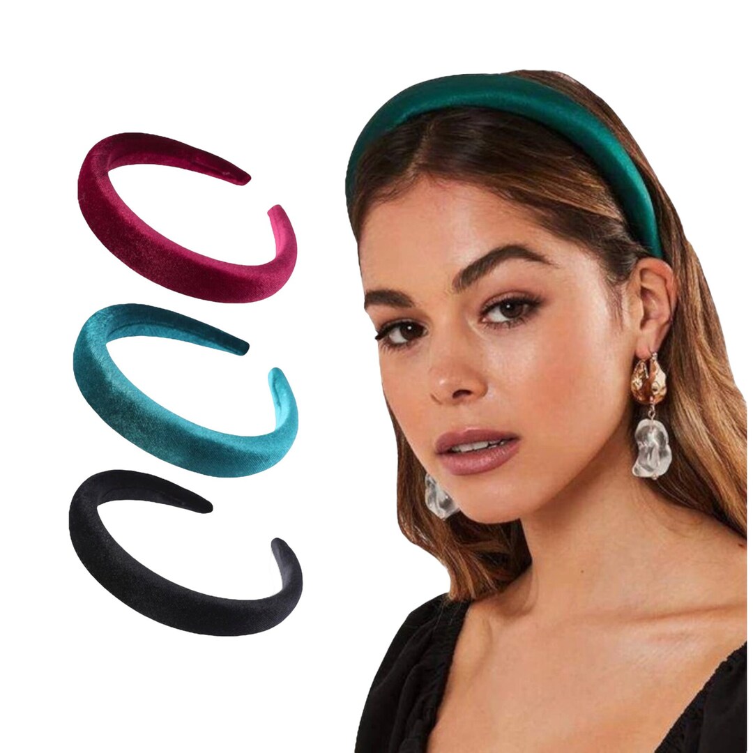 1 Inch Velvet Handmade Crown, Velvet Wedding Headbands, Basic Velvet ...