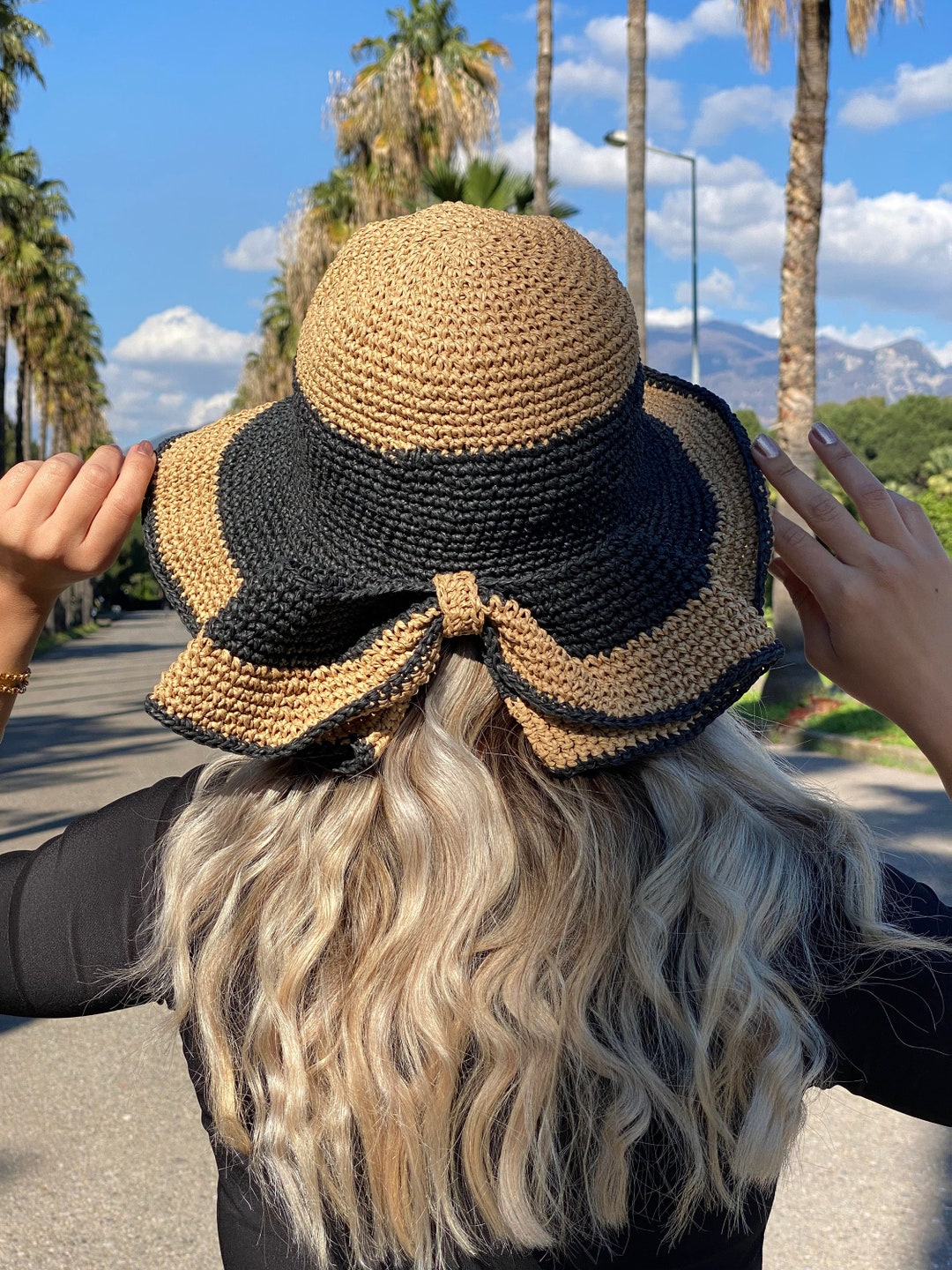 Handmade Raffia Hat for Women Crochet Bow Hat Summer Straw Beach Hat Mothers Day Gift Etsy