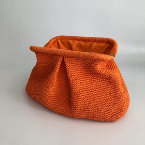 Orange Raffia Pouch Clutch Bag for Women, Orange Summer Wedding Clutch ...