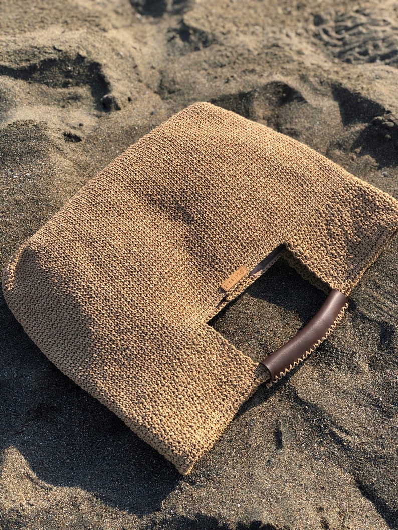 Crochet Raffia Tote Bag Raffia Beach Bag Summer Shopper Bag - Etsy