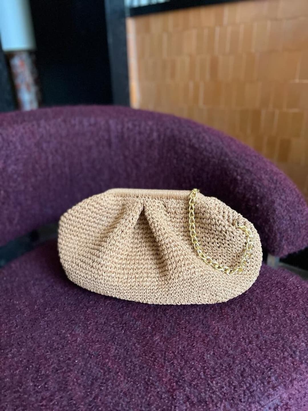 Small Raffia Beige Clutch Bag for Women Straw Knitted Raffia - Etsy