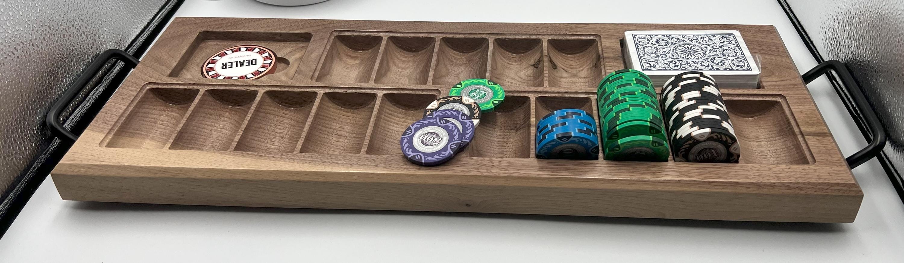 Walnut 300 Count Chip Tray W/2 Card Trays - Etsy