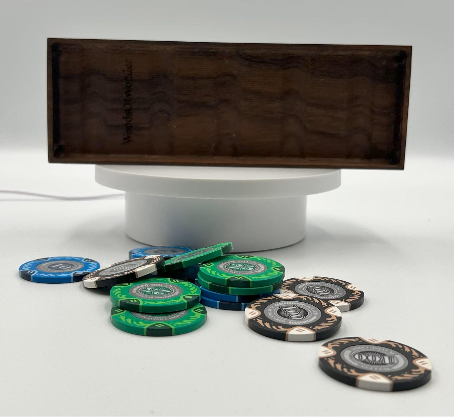 6 Walnut Poker Chip Trays. - Etsy