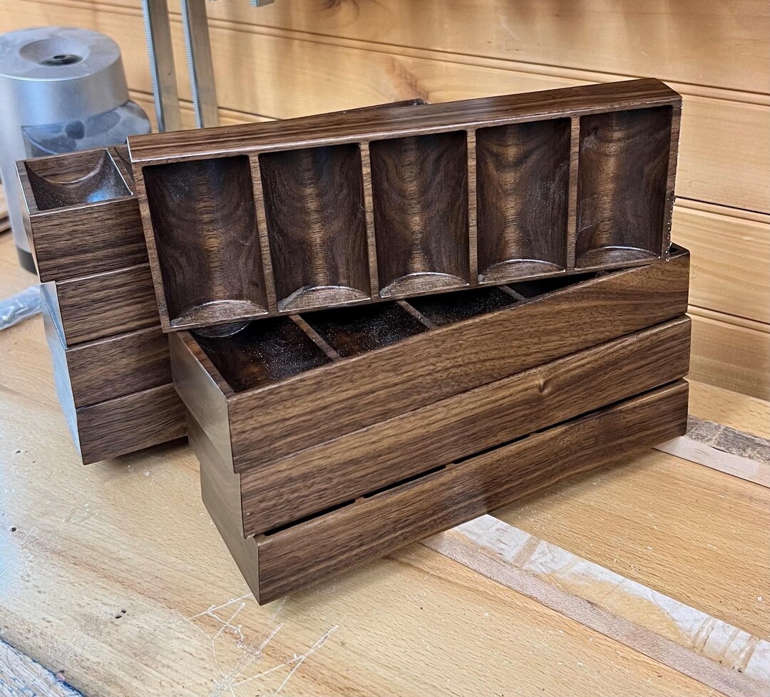 10 Walnut Poker Chip Trays - Etsy