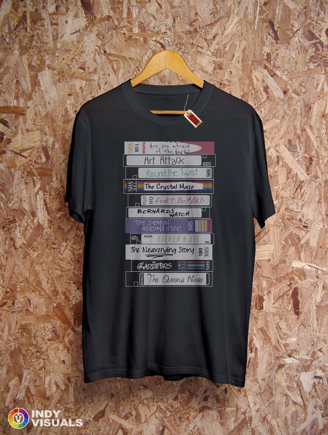 Retro VHS Videos T-shirt 90's 00's TV Gladiators Art Attack Fort Boyard ...