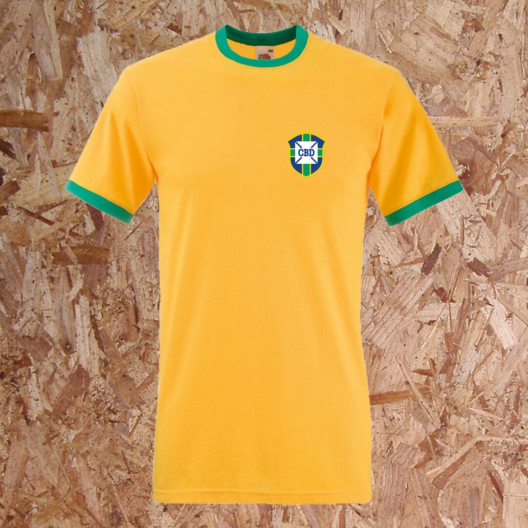 Brazil 1970 Retro Football Shirt Classic Badge Ringer T-shirt - Etsy UK