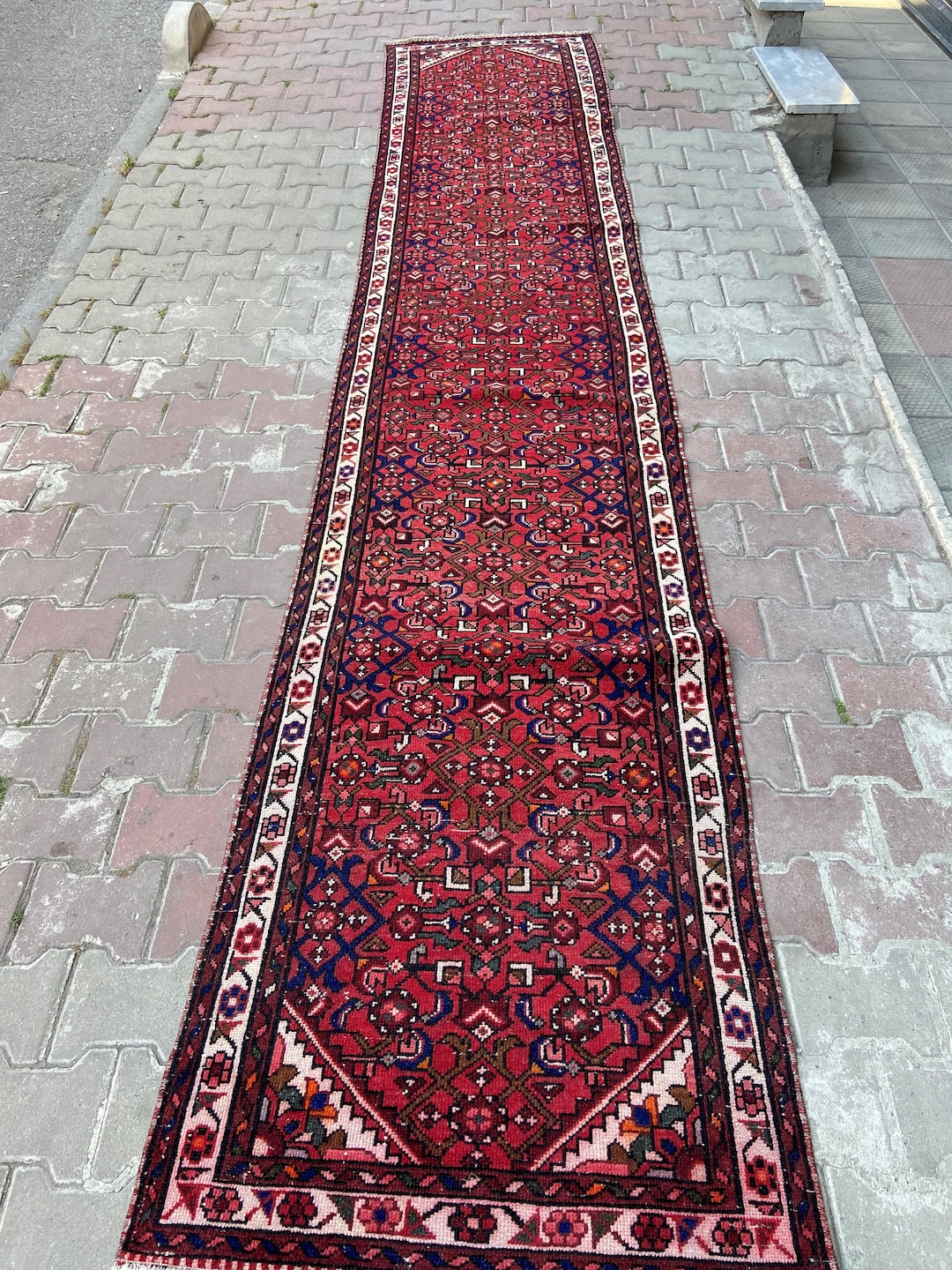 3x14 Persian Runner Rug Antique Handmade Runner Rug Mahal Runner Rug 2 ...