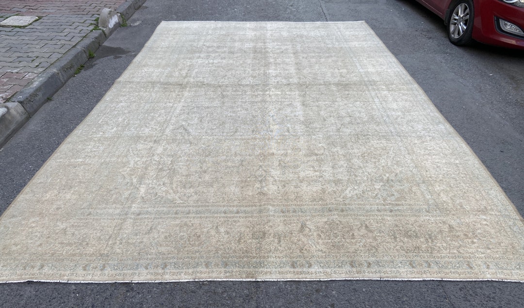 10x15 Persian Rug Antique Handmade Rug Beige Vintage Rug Oversized Rug ...