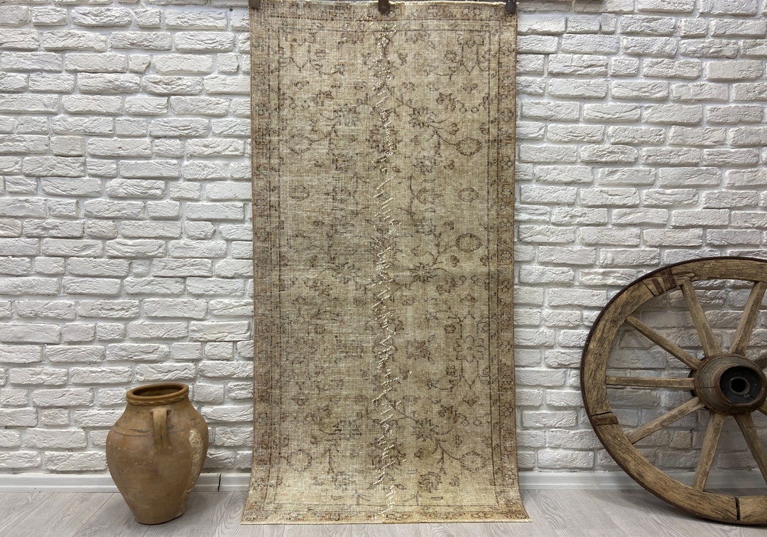 3x6 Vintage Rug - Beige Turkish Rug - Anatolian Rug - Bedroom Rug ...