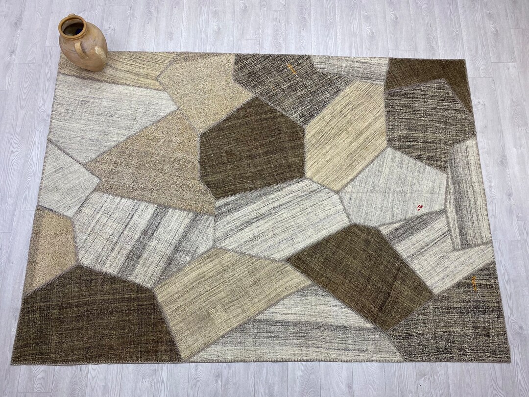 6'9x9'7 Feet Handmade Patchwork Rug Nomadic Rug Home Decor Rug Antique ...