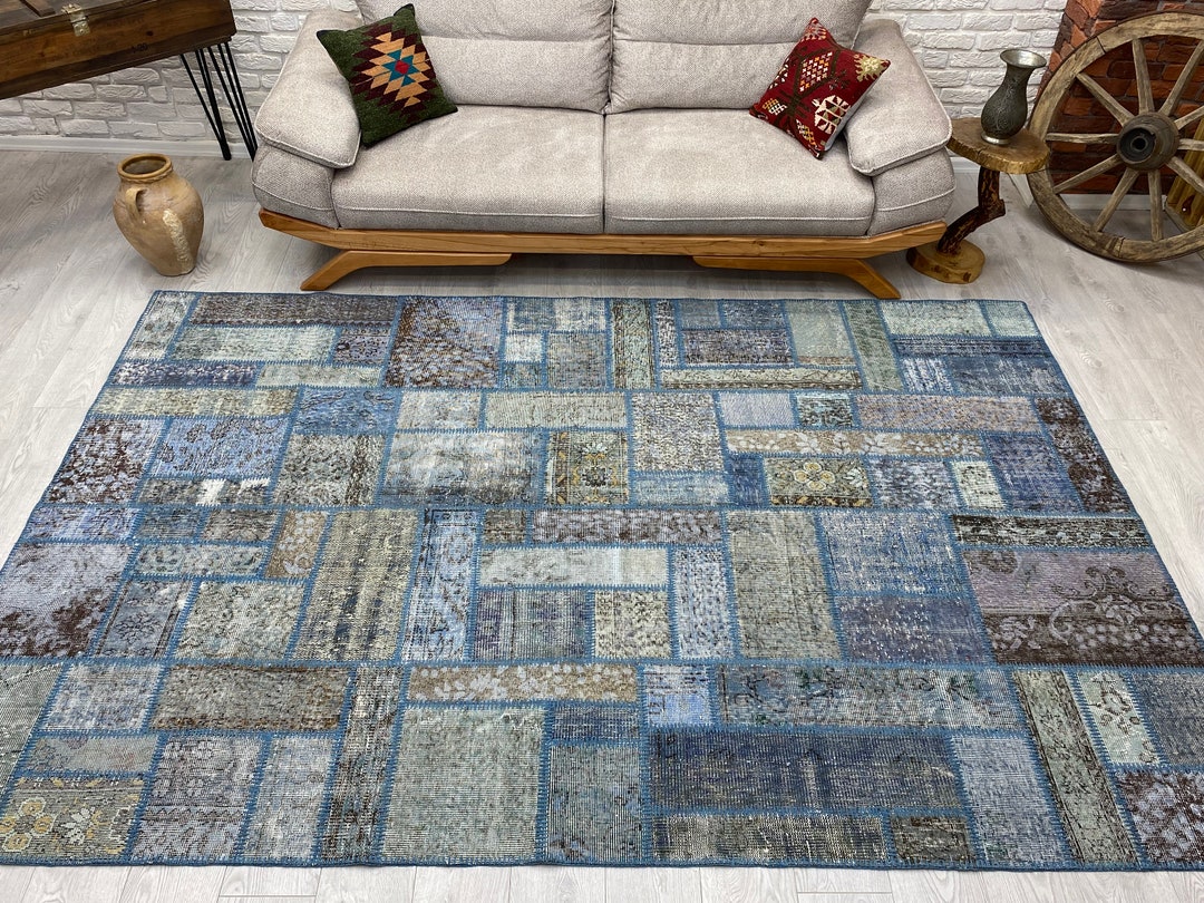 6'6" X 9'10" Feet / Handmade Patchwork Design Rug / Decorative Area ...