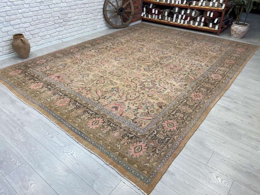 10x13 Vintage Persian Rug / Antique Handmade Rug / 9'10x13'4 Ft ...