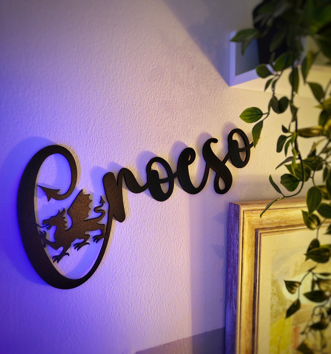 Croeso Welsh Dragon Wall Art: Black MDF Welcome Sign - Etsy UK