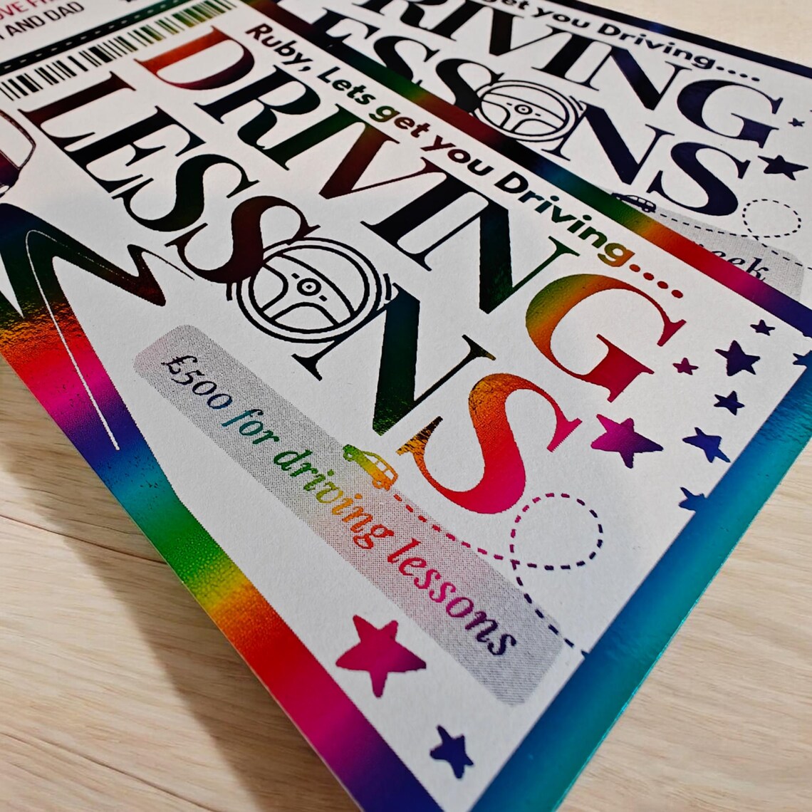 Personalised Foil Driving Lesson Gift Ticket: 17th Birthday Surprise ...