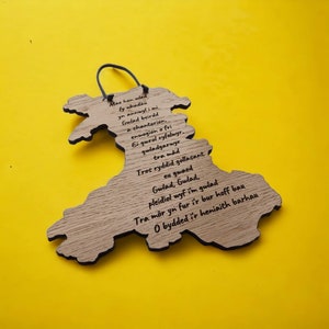 Welsh National Anthem Wooden Wall Hanging - Cymru Wales Home Decor ...