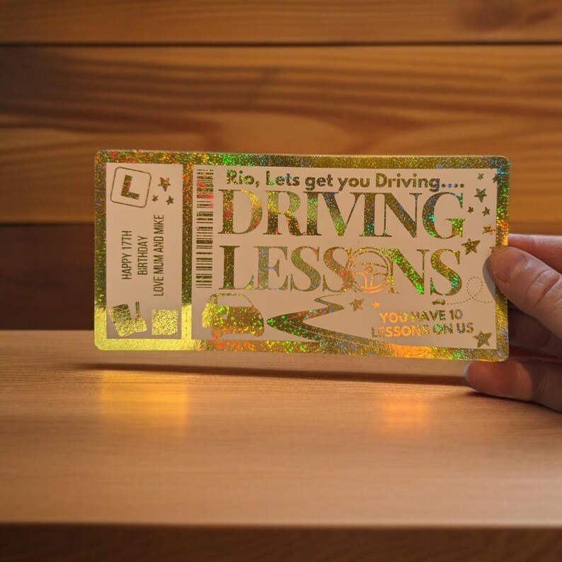 Personalised Foil Driving Lesson Gift Ticket: 17th Birthday Surprise ...
