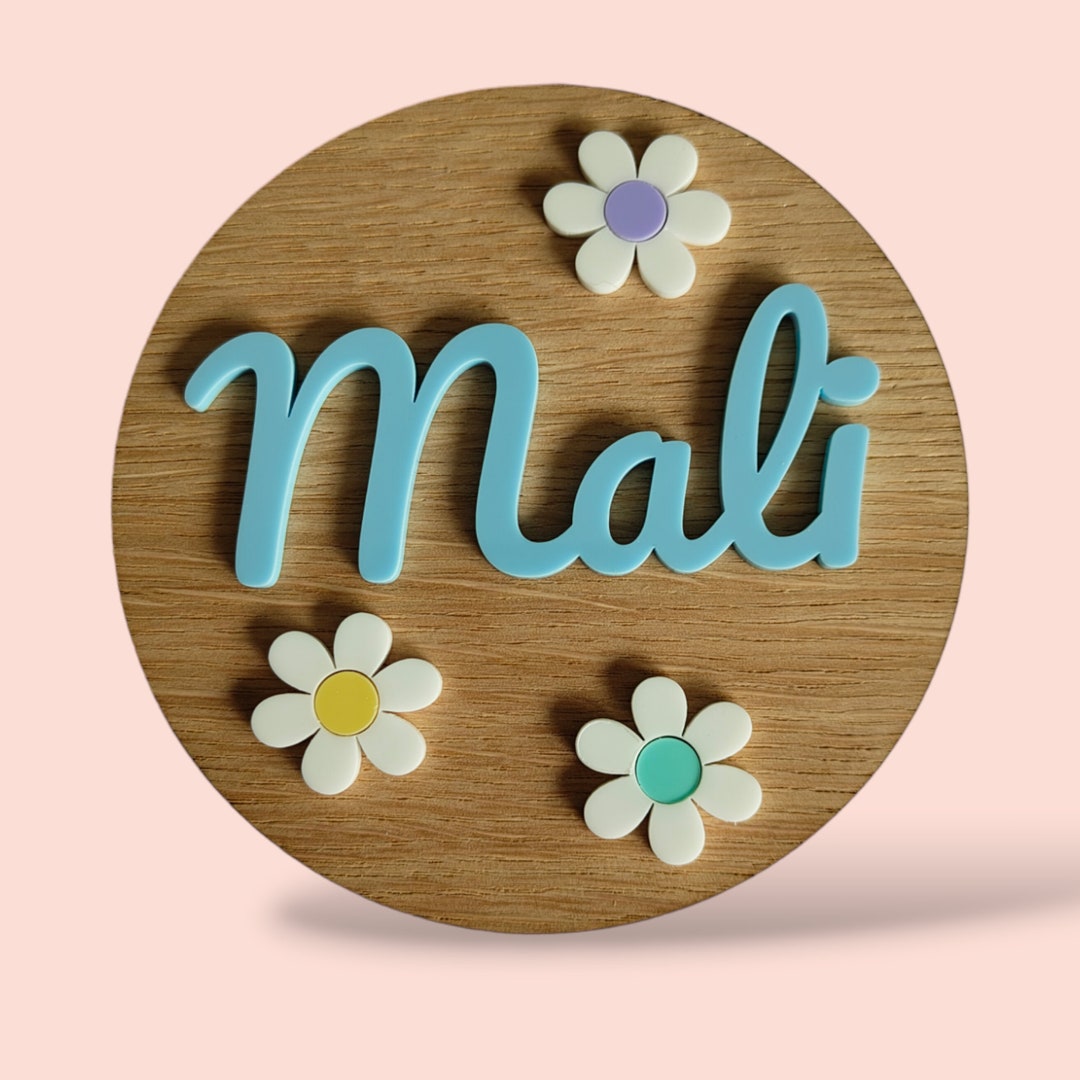 Personalised Daisy Name Sign: Floral Nursery Decor (12cm) - Etsy